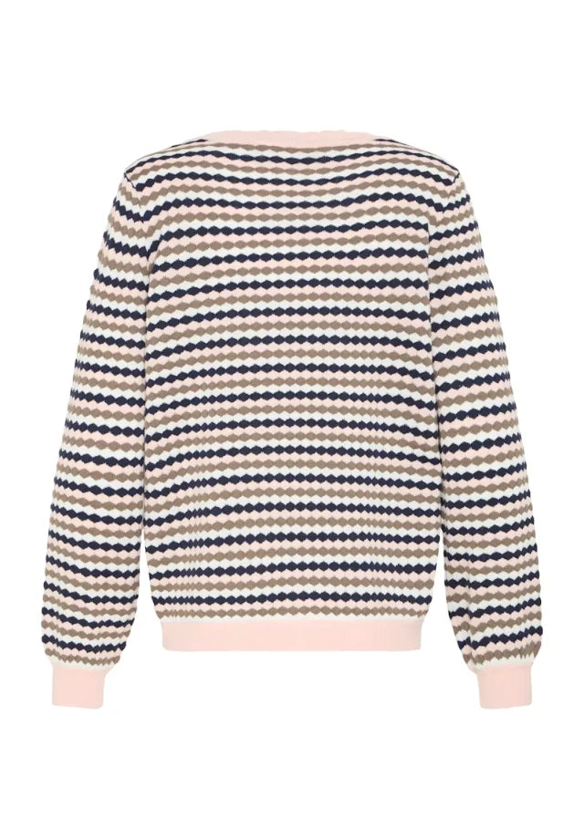 Fransa Caia Pu 3 Pullover In Rose Smoke Stripe– Escape Boutique Whitley Bay