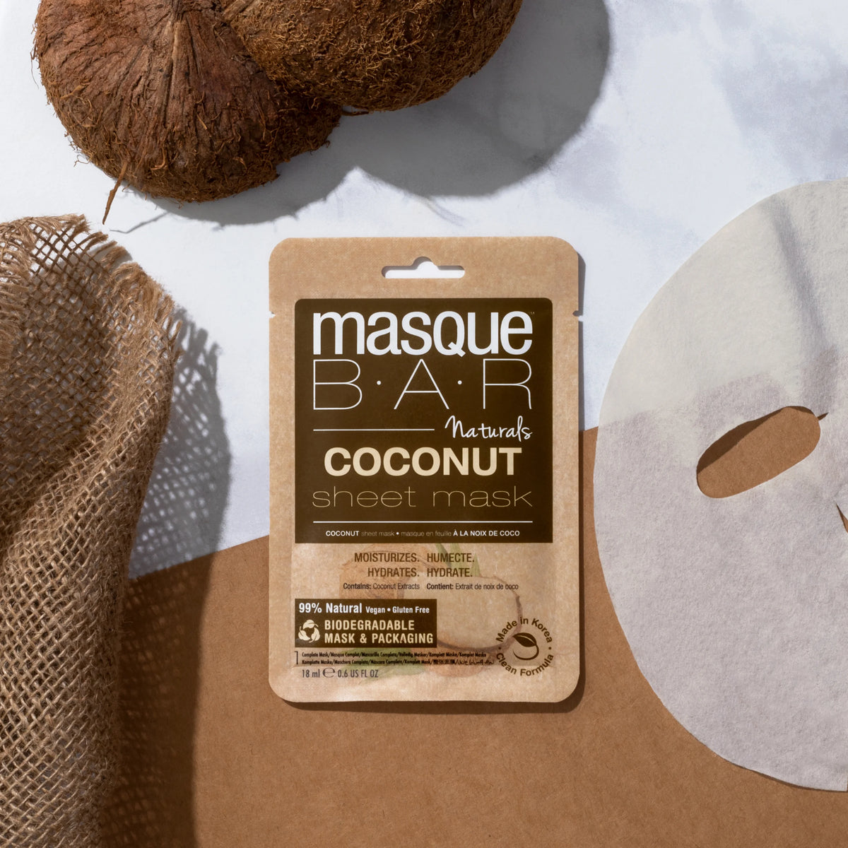 Masque LB00828 Naturals Coconut Sheet Mask– Escape Boutique Whitley Bay