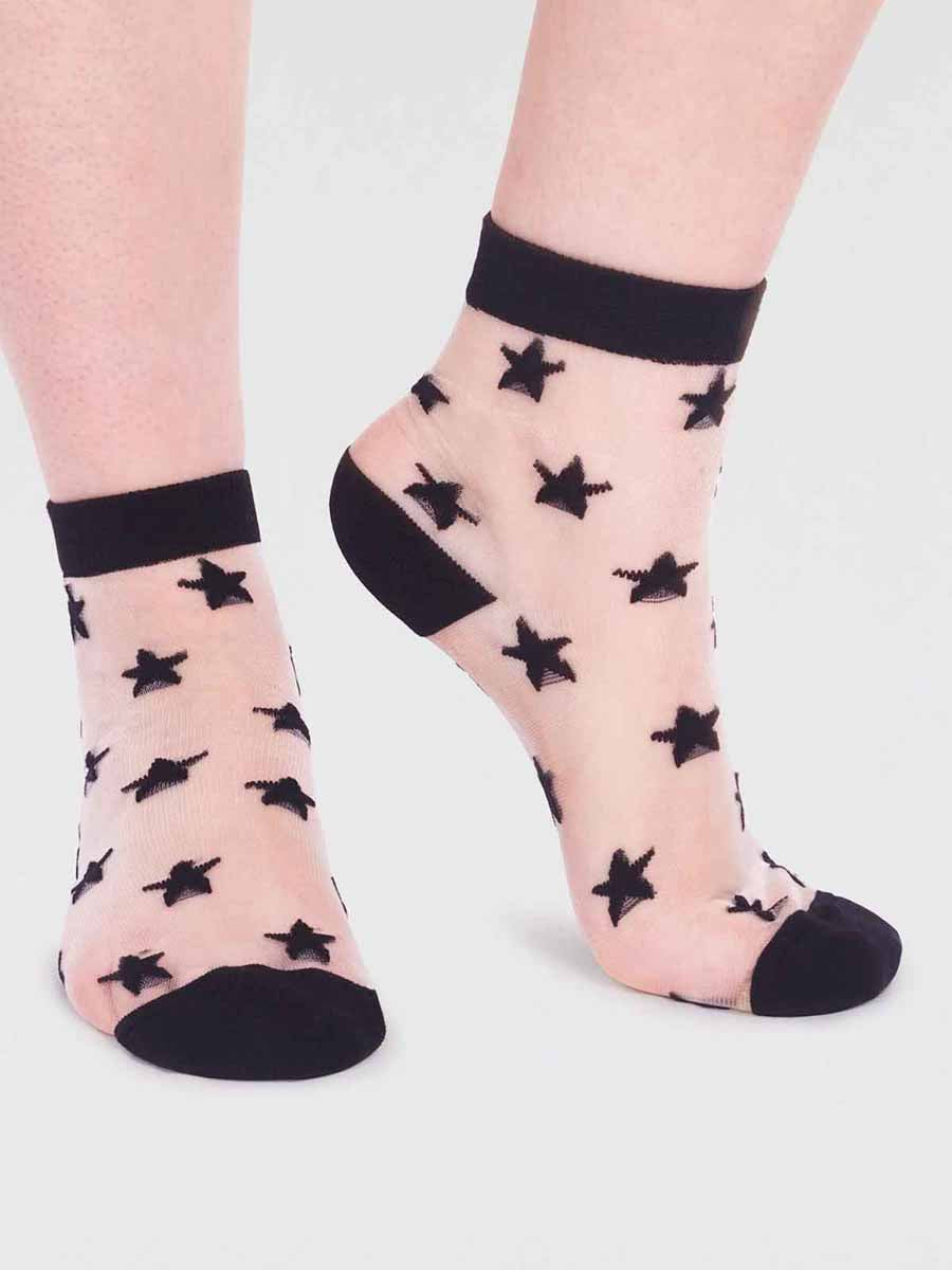 Thought SPW804 Astra Bamboo Star Mesh Socks in Black– Escape Boutique ...